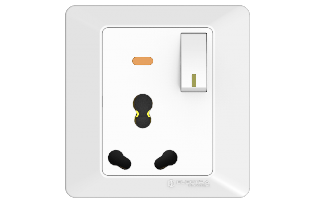 6/16A 1 Gang Switch, Socket and Ind. (Power Socket - 3x3) - Electra ...
