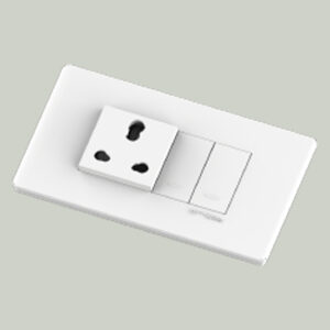 4M PLATE WITH 2 SWITCH & SOCKET - Electra Electric, Biratnagar, Nepal